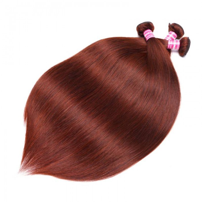 Nadula Hair 33B Dark Ginger Straight Hair Bundles Reddish Brown Human ...