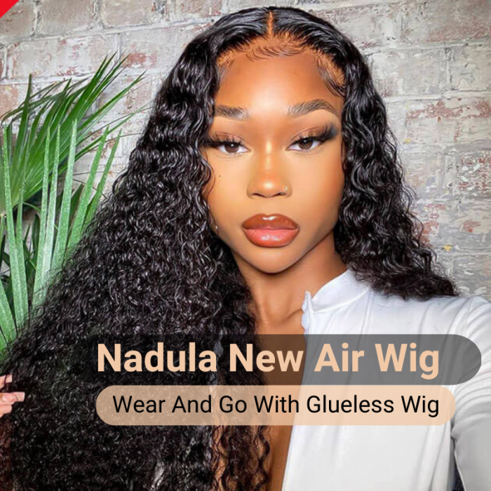 Nadula 6x4.5 Pre Cut Lace Curly Wave Breathable Cap Wear And Go Air Wigs 150% Density | Nadula