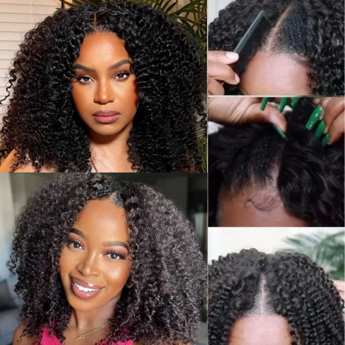 Nadula Glueless Kinky Curly V Part Layered Coily Wigs No Leave Out | Nadula