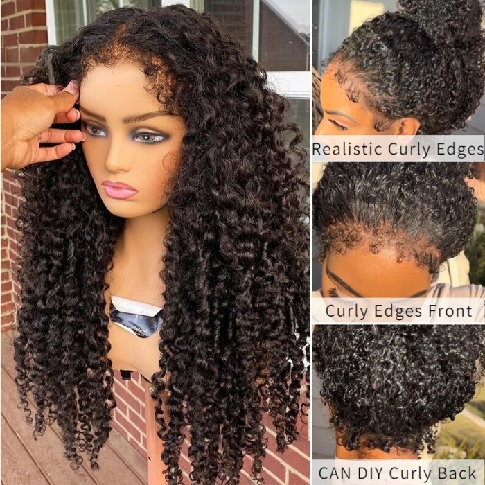Nadula Natural Lace Frontal Wigs Jerry Curly Wig with Normal Edges or ...