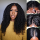 Nadula Glueless V Part Kinky Curly Wig Upgrade U Part Human Hair Coily Wig Beginner Friendly ...